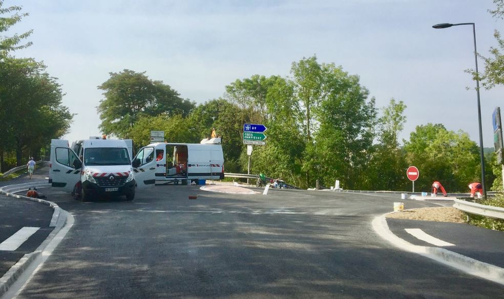 Le mini-giratoire Clermont - Fitz-James est en service. - Oise Média